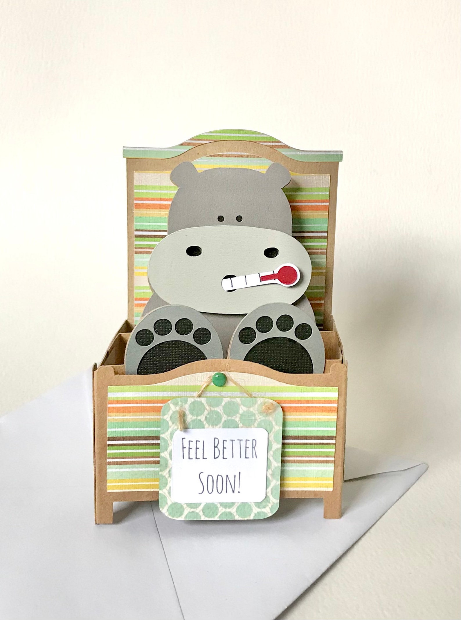 Personalised Pop up Hippo Get Well Soon Card - Etsy