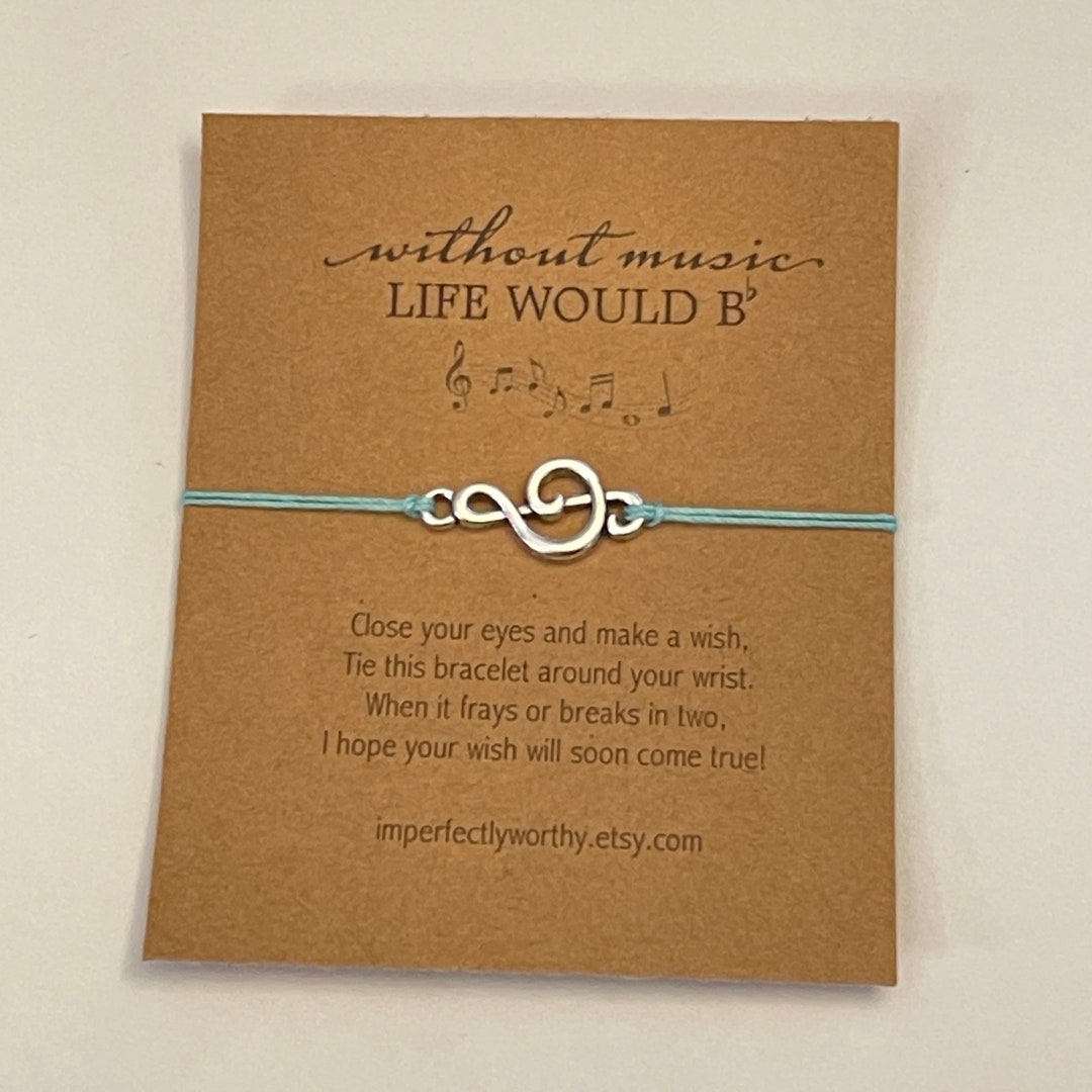 Music Wish Bracelet Music Teacher Gift Idea Recital Gift Under 5 Music ...
