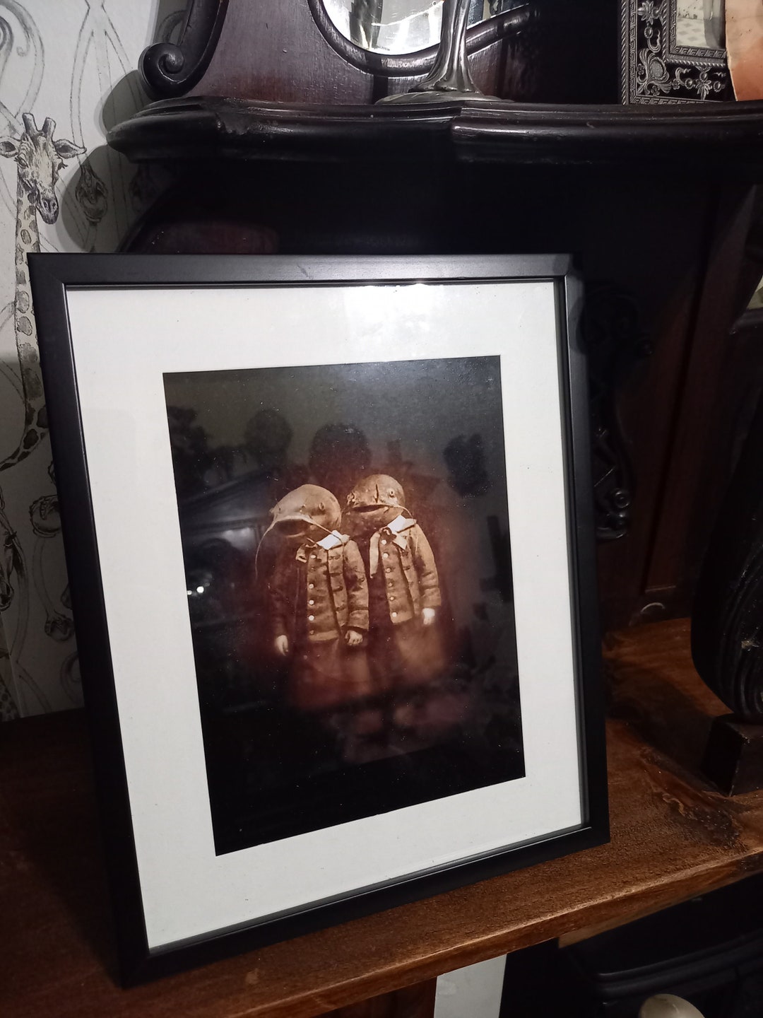 Oddity Curiosity Macabre Vintage Halloween "sibling Fish Heads" Framed ...