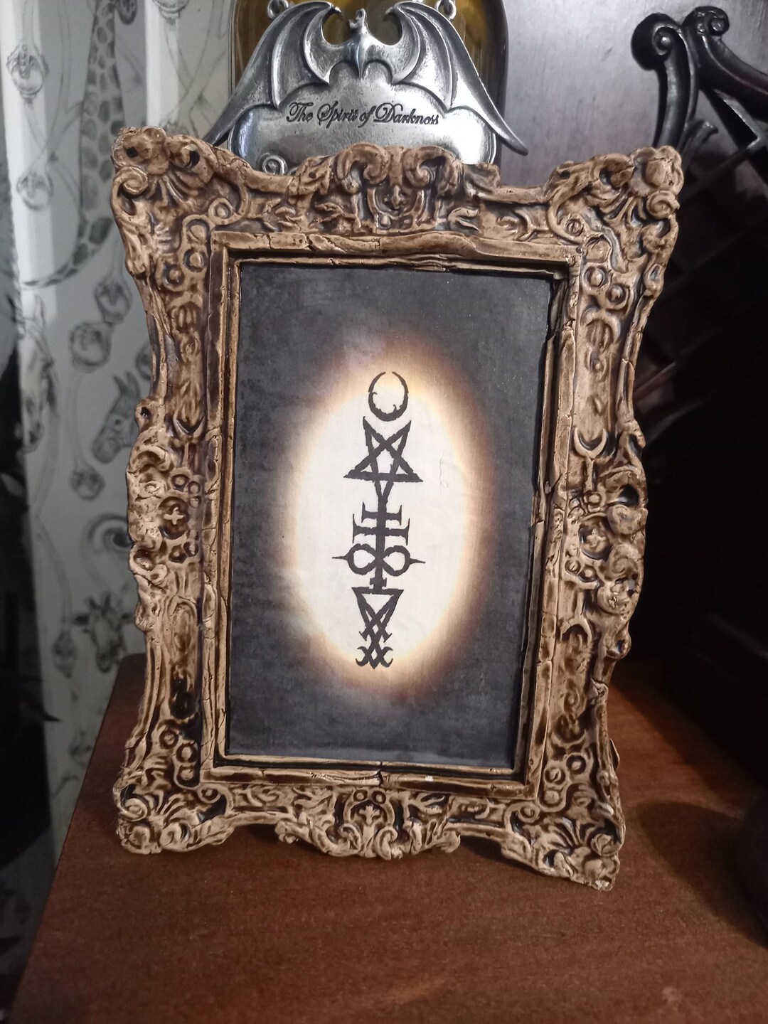 Oddity Curiosity Macabre Baphomet Occult "satanic Trinity Symbol" Sepia ...