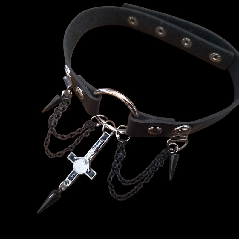 Goth Crucifix Collar - Etsy
