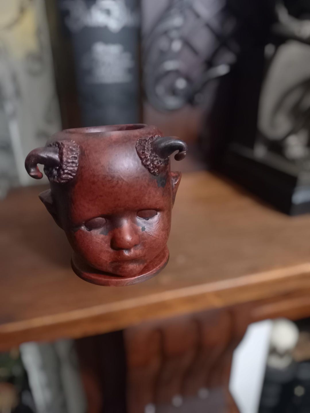Unique Goth Gothic Witchy Satanic Baby Doll Head Plant/flower Pot With ...