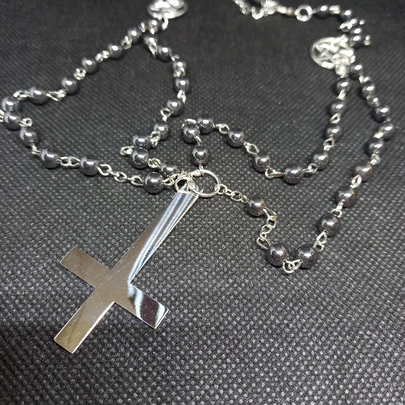 Inverted Rosary Silver - Etsy UK