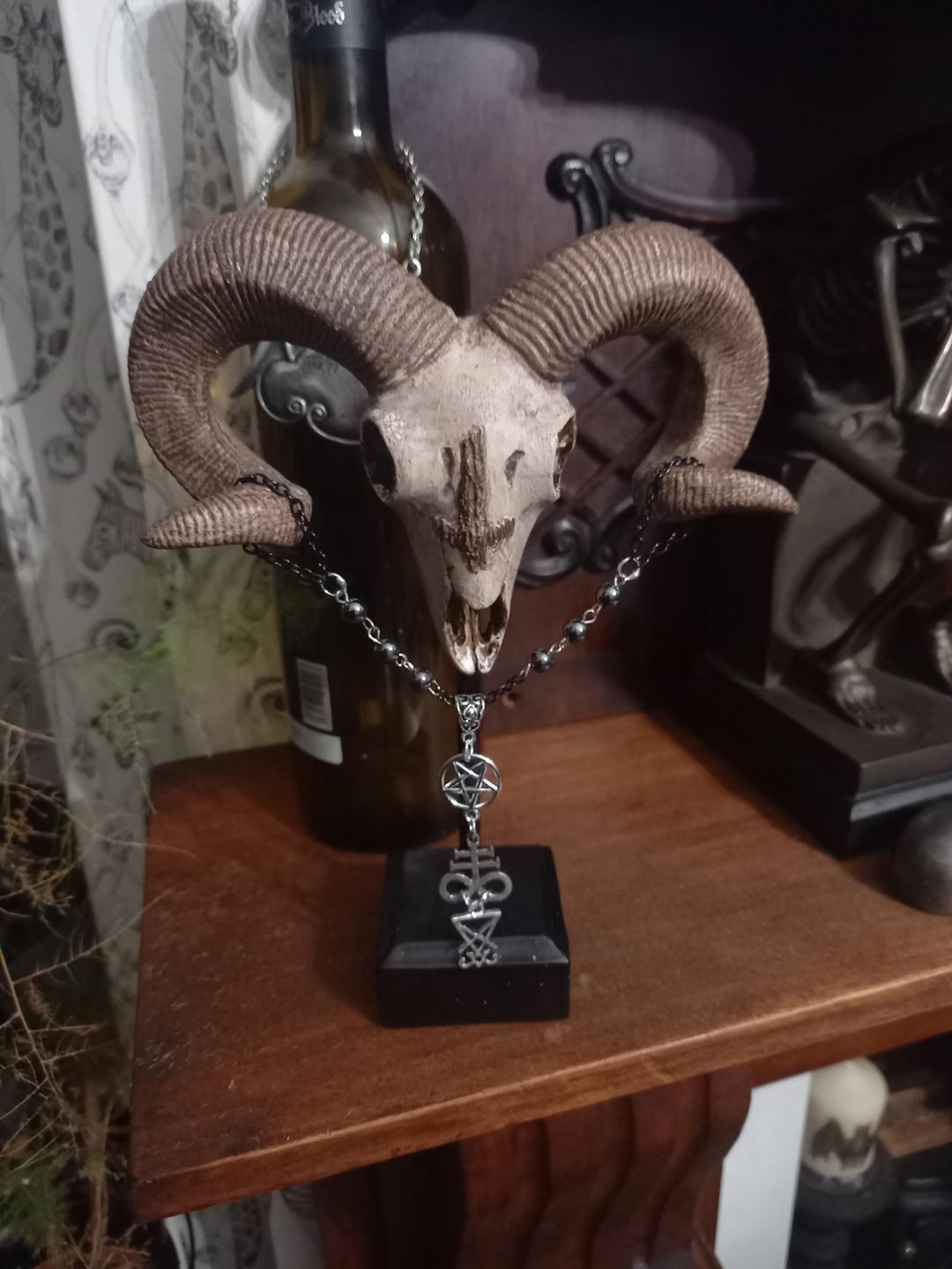 Repurposed ASDA Decoration Goth Gothic Witchy Satanic "ram Skull ...