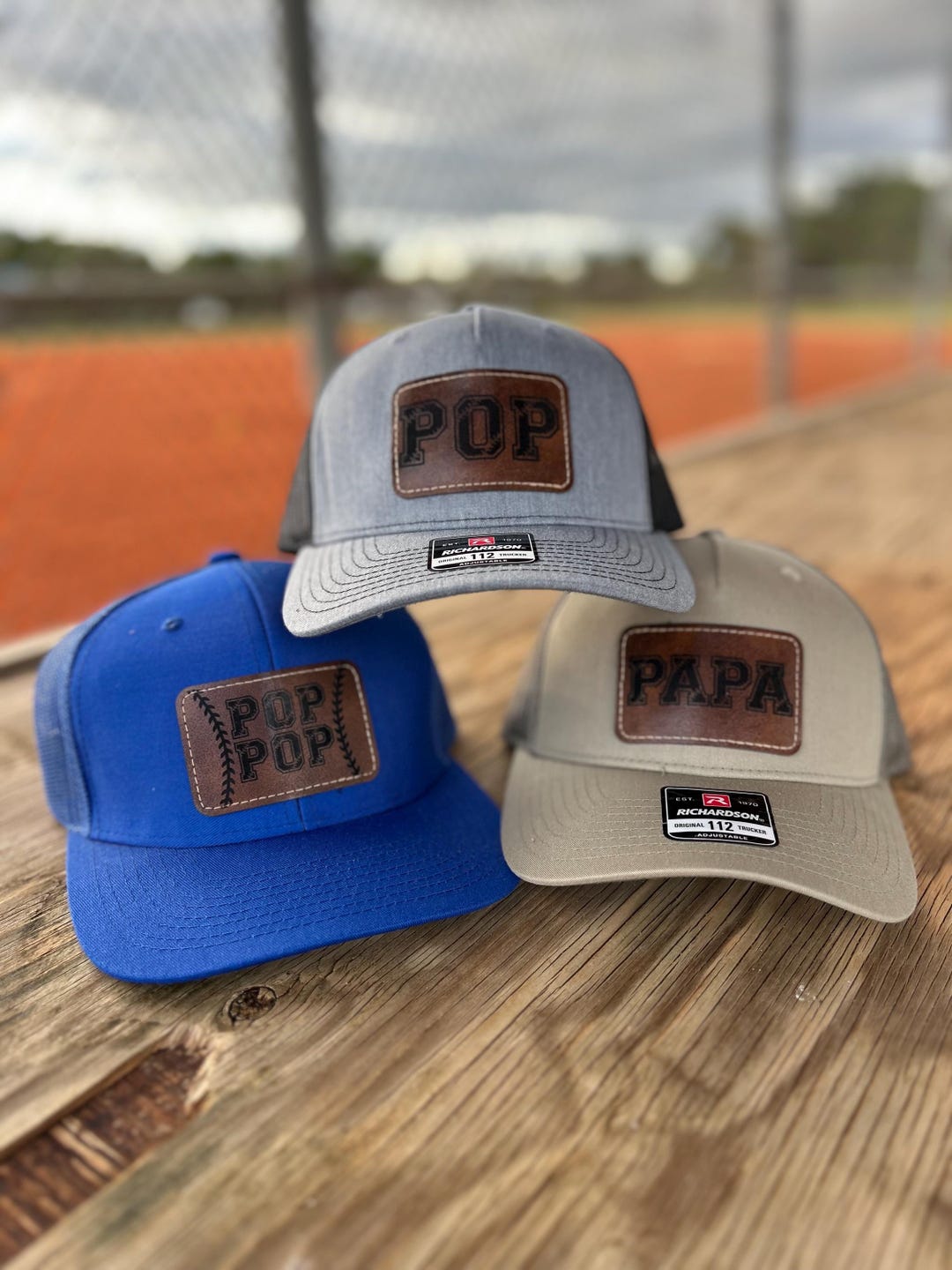 Papa, Pop, Poppop Baseball Hat - Grandpa Game Day Cap - Custom ...