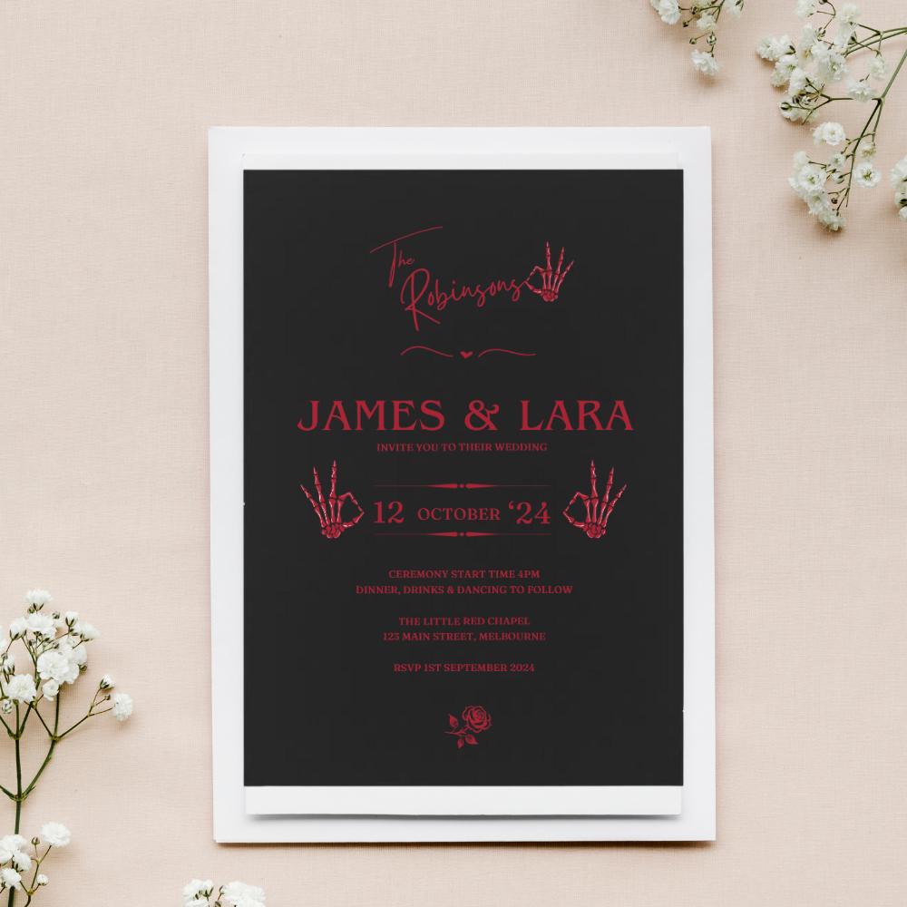 Alternative Wedding Invitation, Gothic Invitation, Editable Canva ...