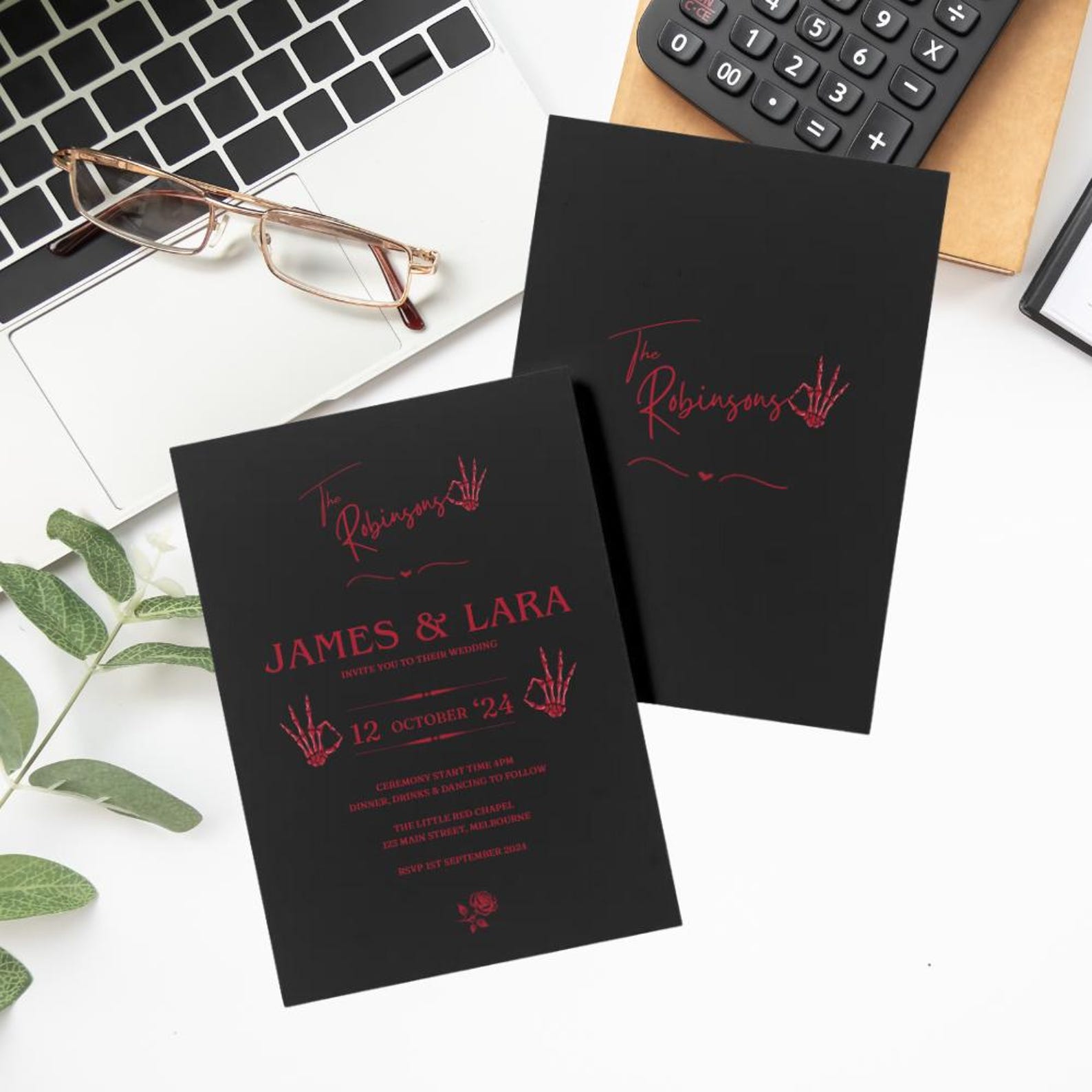 Alternative Wedding Invitation, Gothic Invitation, Editable Canva ...