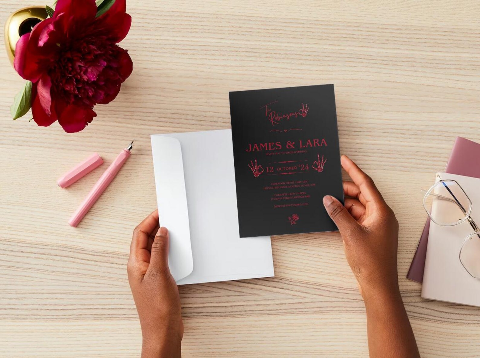 Alternative Wedding Invitation, Gothic Invitation, Editable Canva ...