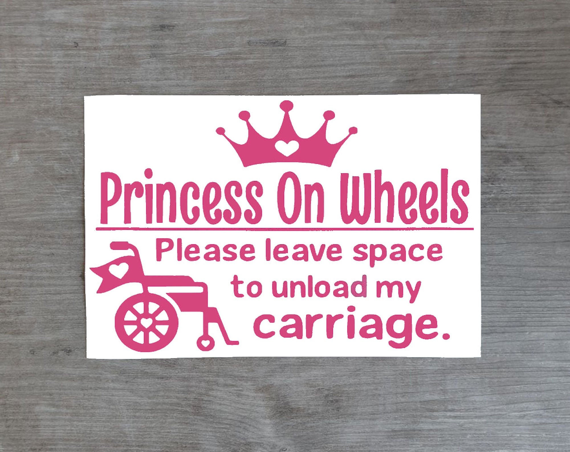 Wheelchair Sticker Princess on Wheels Vinyl Decal Child on - Etsy