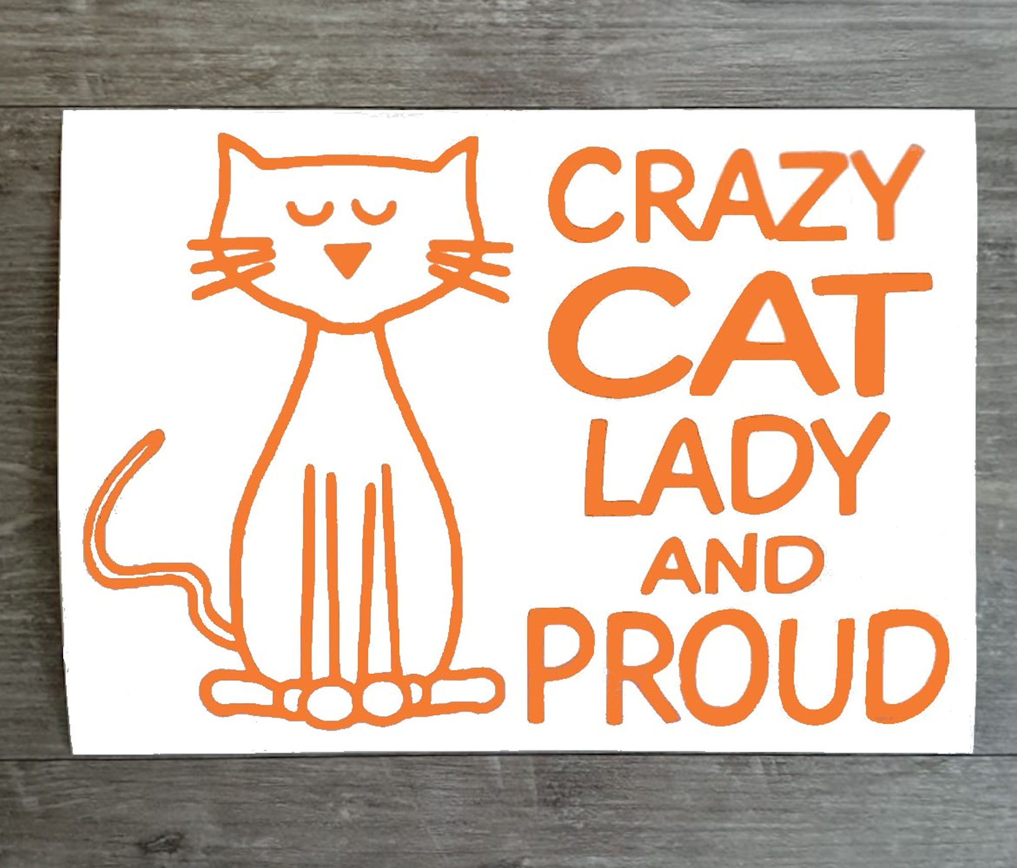 Crazy Cat Lady Sticker Art & Collectibles Charcoal etna.com.pe