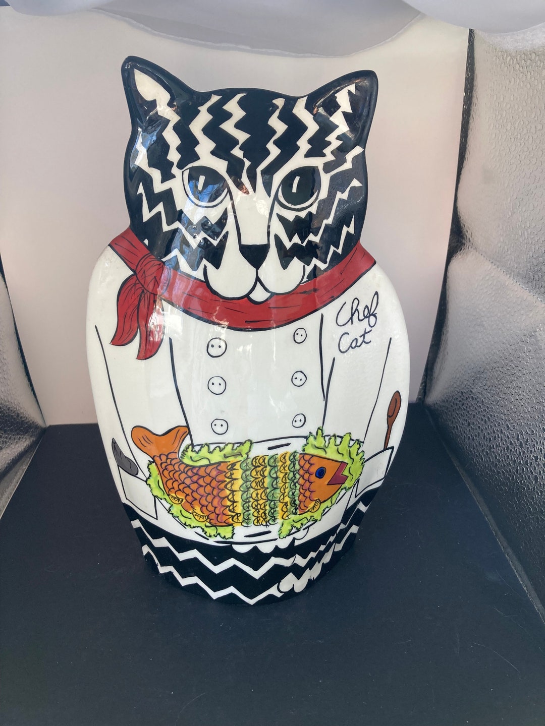 Cats by Nina Lyman 2001 Chef Cat Vase/ Utensil Holder - Etsy