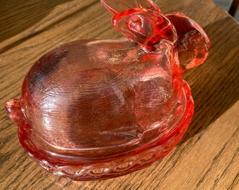 Glass Rabbit Candy Dish | Etsy