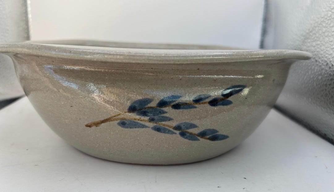 Jugtown Ware Pottery Hand Painted Stoneware, Oval Rolled Edge Serving ...