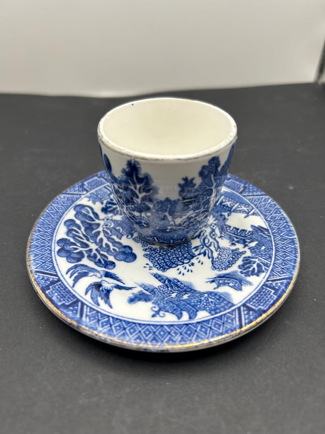 Arklow Blue Willow Vintage Egg Cup and Dish. Made in Ireland. - Etsy