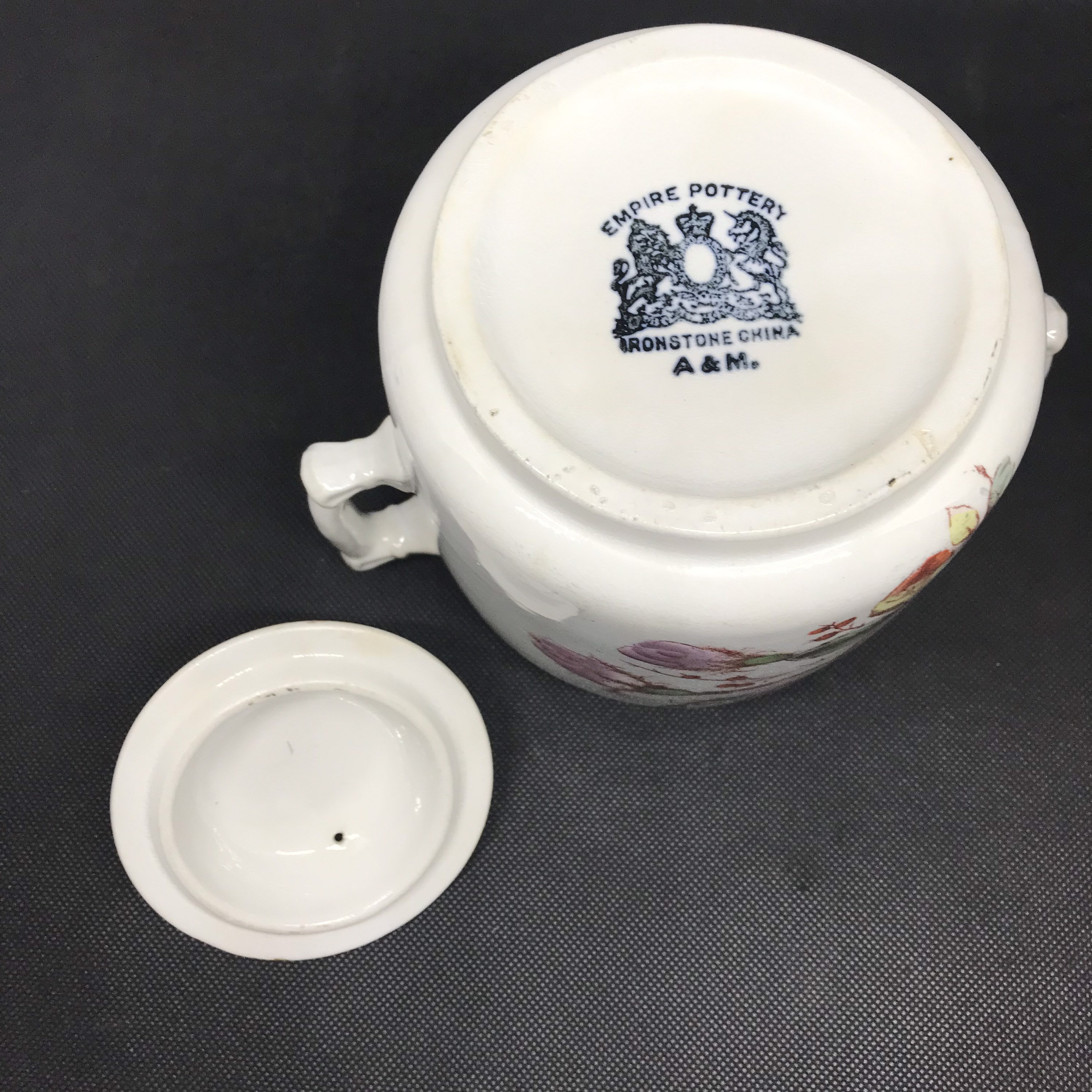 Vintage Empire Pottery Ironstone Floral Large Sugar Bowl - Etsy