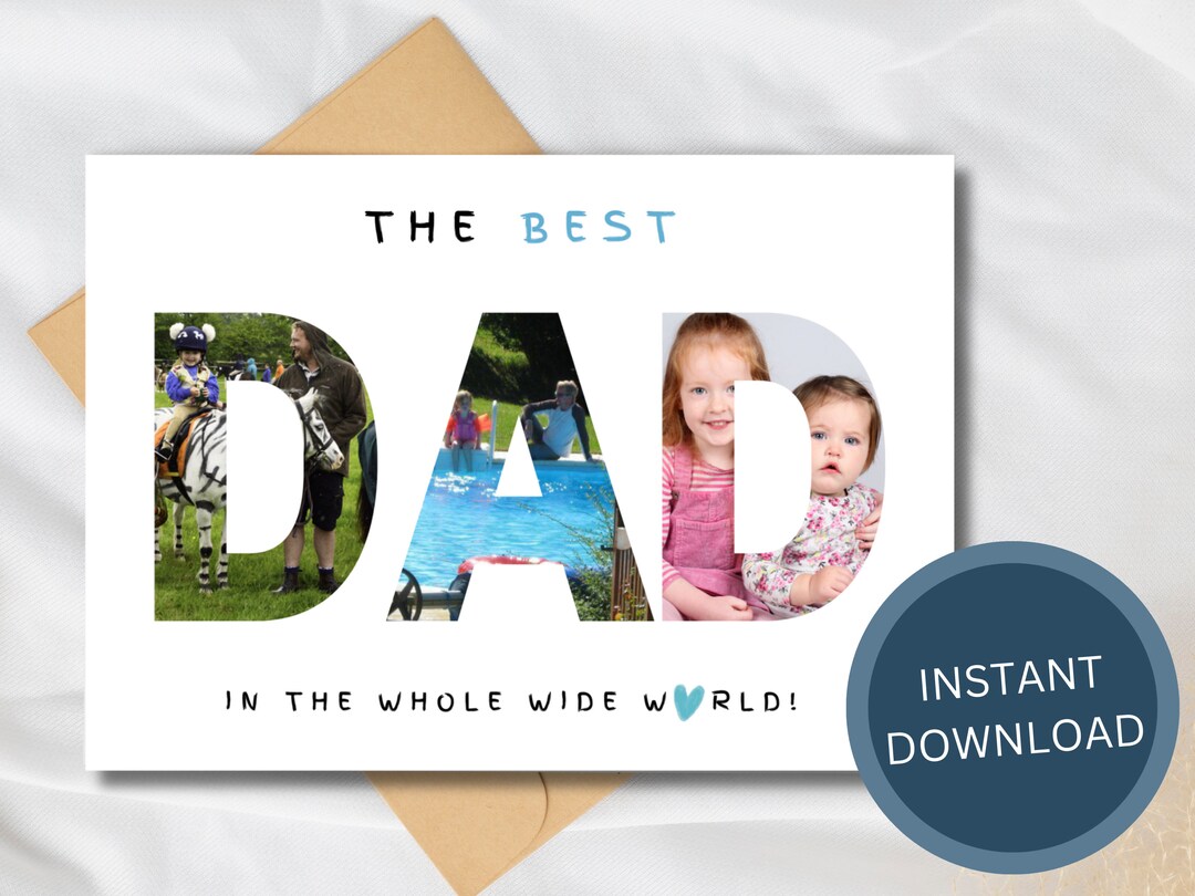 Printable Fathers Day Card, Personalised Fathers Day, Card for Dad ...