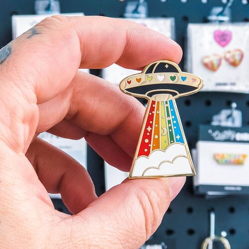 Rainbow Enamel Pin | Etsy