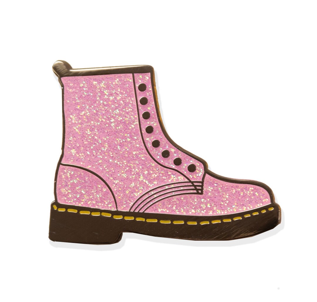 Glitter Combat Boot Enamel Pin - Etsy