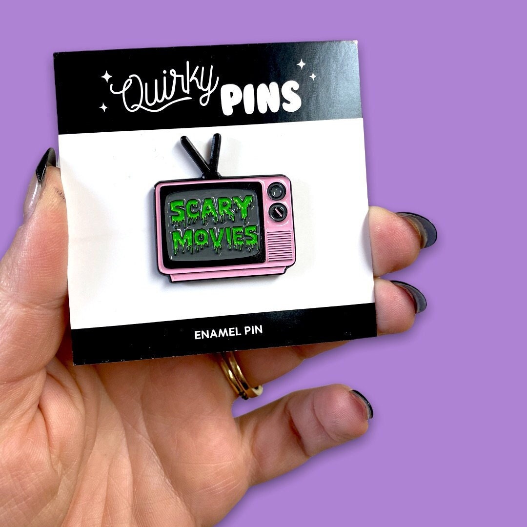 Scary Movies Vintage TV Enamel Pin - Etsy