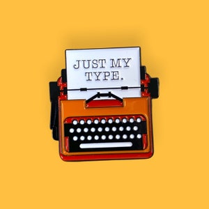 Typewriter "just My Type” Enamel Pin - Etsy