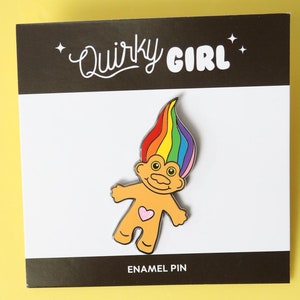 Rainbow Troll 90s Enamel Pin - Etsy
