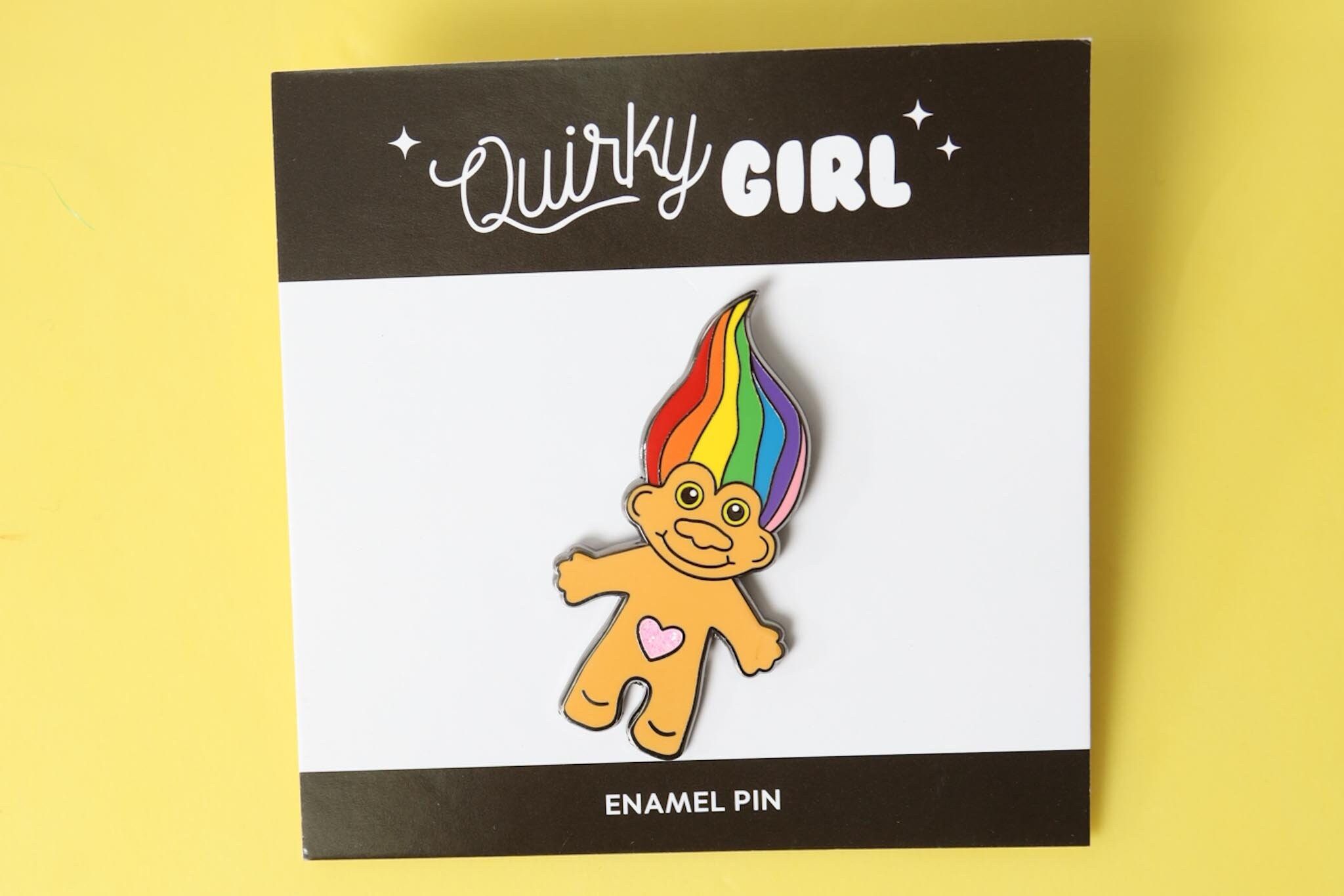 Rainbow Troll 90s Enamel Pin | Etsy