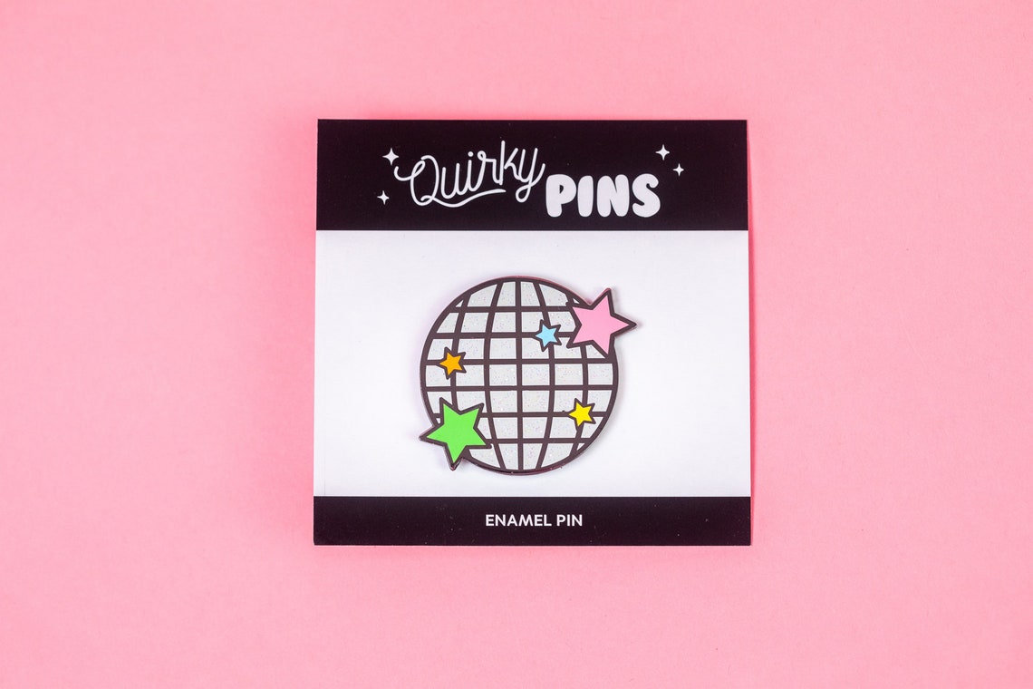 Glitter Disco Ball Enamel Pin - Etsy