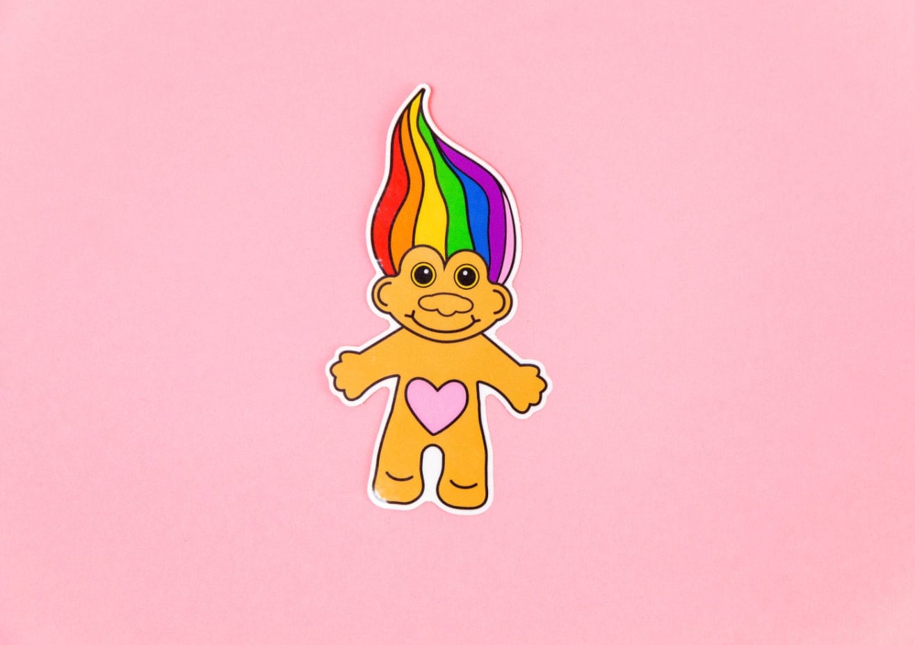 Rainbow Troll 90s 5" Sticker - Etsy