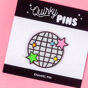 Glitter Disco Ball Enamel Pin - Etsy