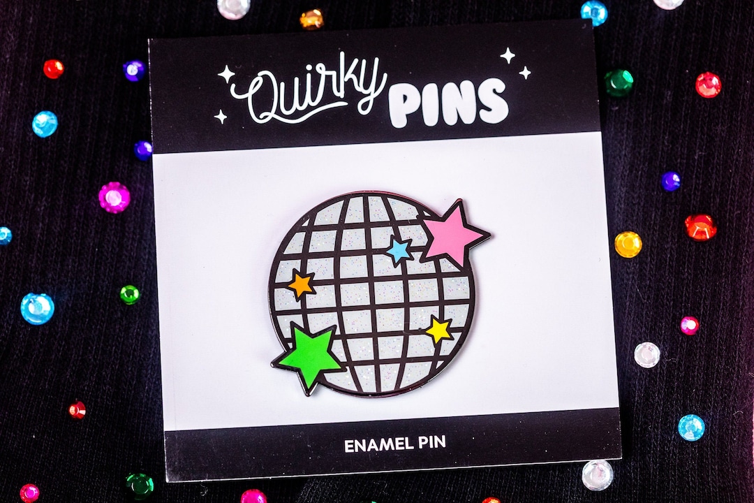 Glitter Disco Ball Enamel Pin - Etsy