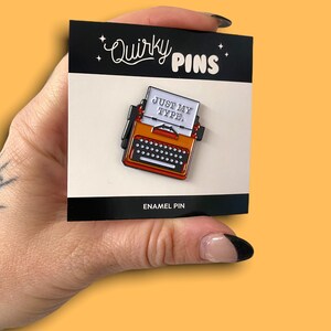 Typewriter "just My Type” Enamel Pin - Etsy