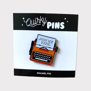 Typewriter "just My Type” Enamel Pin - Etsy