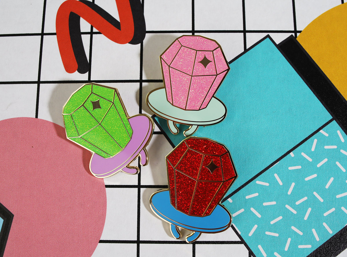 Large Glitter 90s Ring Pop Sucker Enamel Pin | Etsy