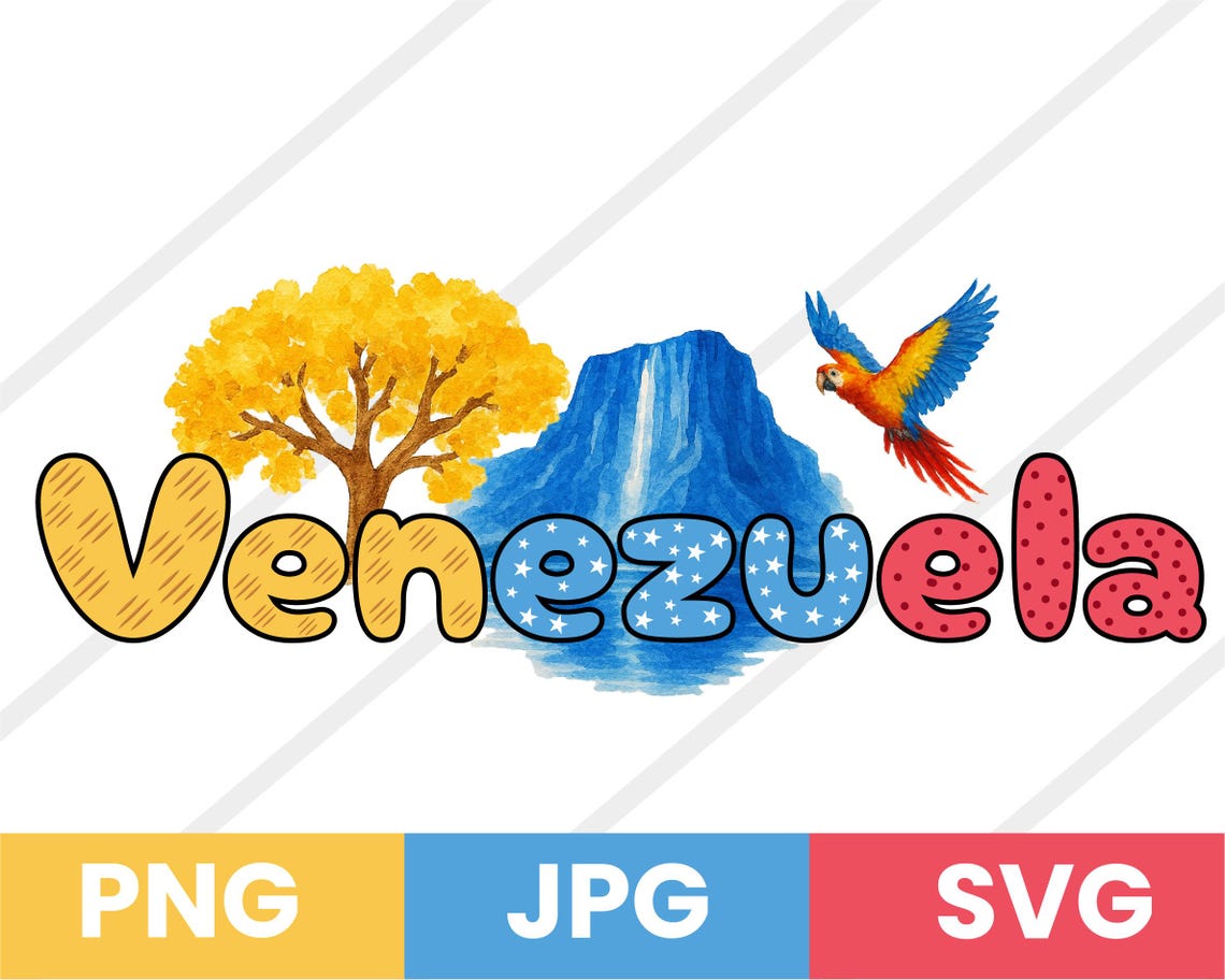 Venezuela Art Design: PNG, JPG, SVG Files - Etsy