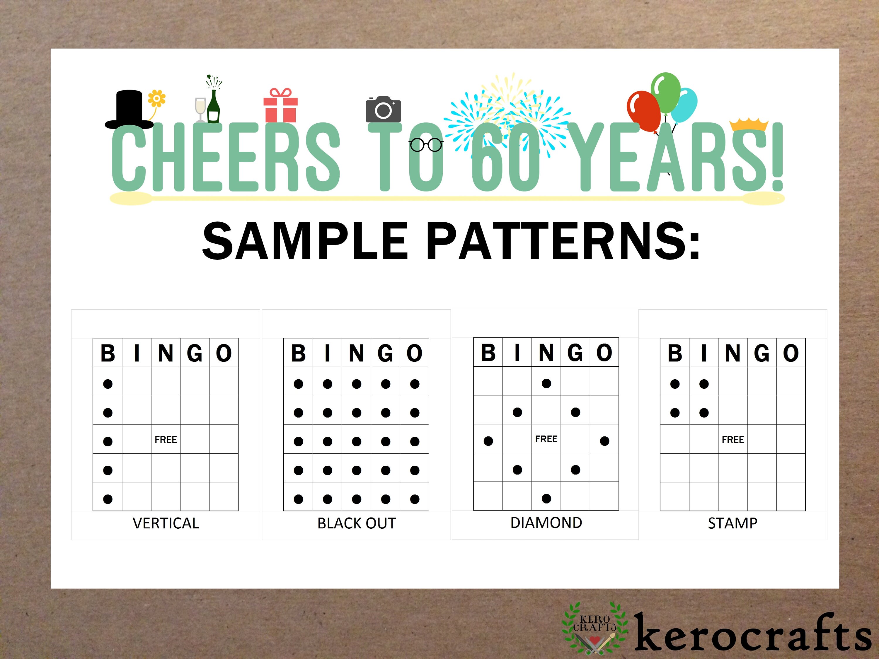 60TH BIRTHDAY BINGO - 40 CARDS - Etsy