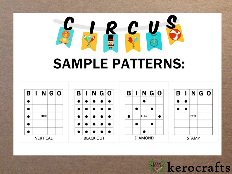 CIRCUS BINGO - 40 Cards - Etsy