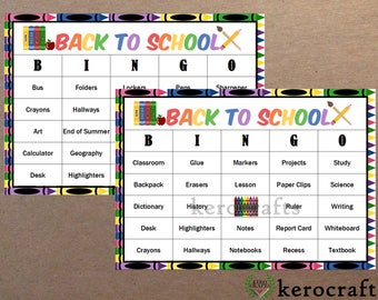 EASY PRINT Back to School Bingo Cards (digital File) 40 Cards - Etsy
