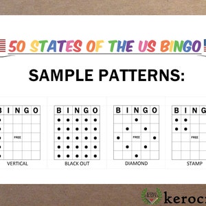 50 STATES BINGO - 30 CARDS - Etsy
