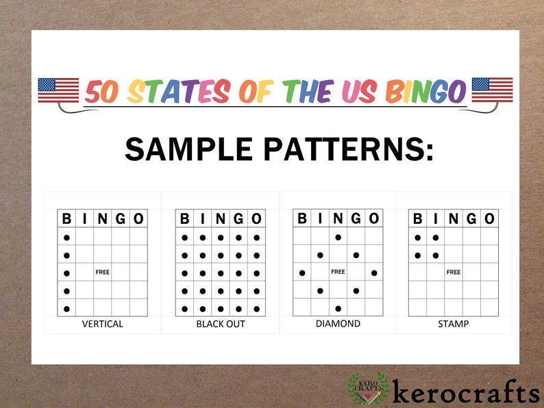 50 STATES BINGO - 30 CARDS - Etsy