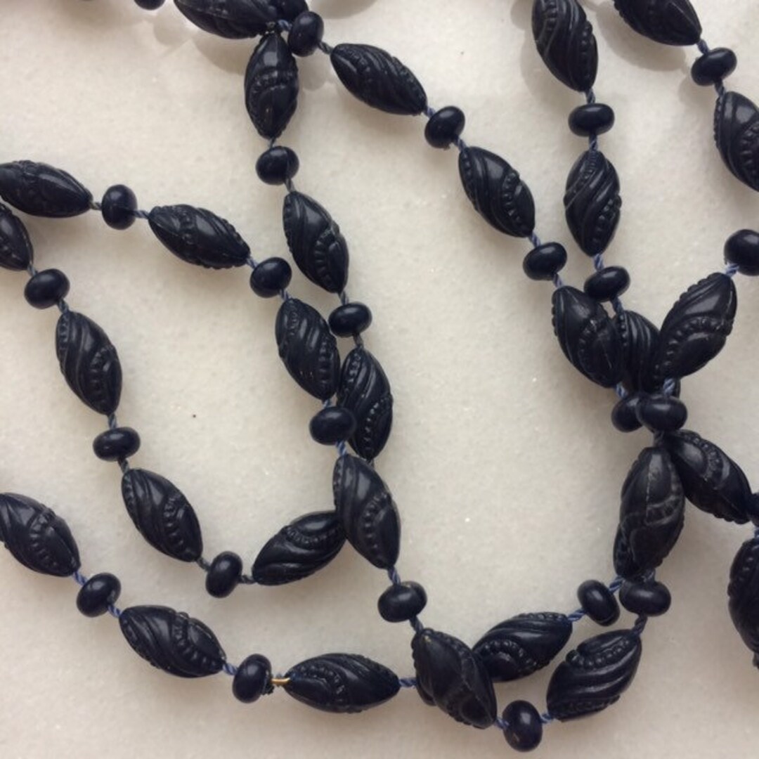 Vintage Black Plastic Bead Necklace, USSR Costume Jewelry, 70s - Etsy
