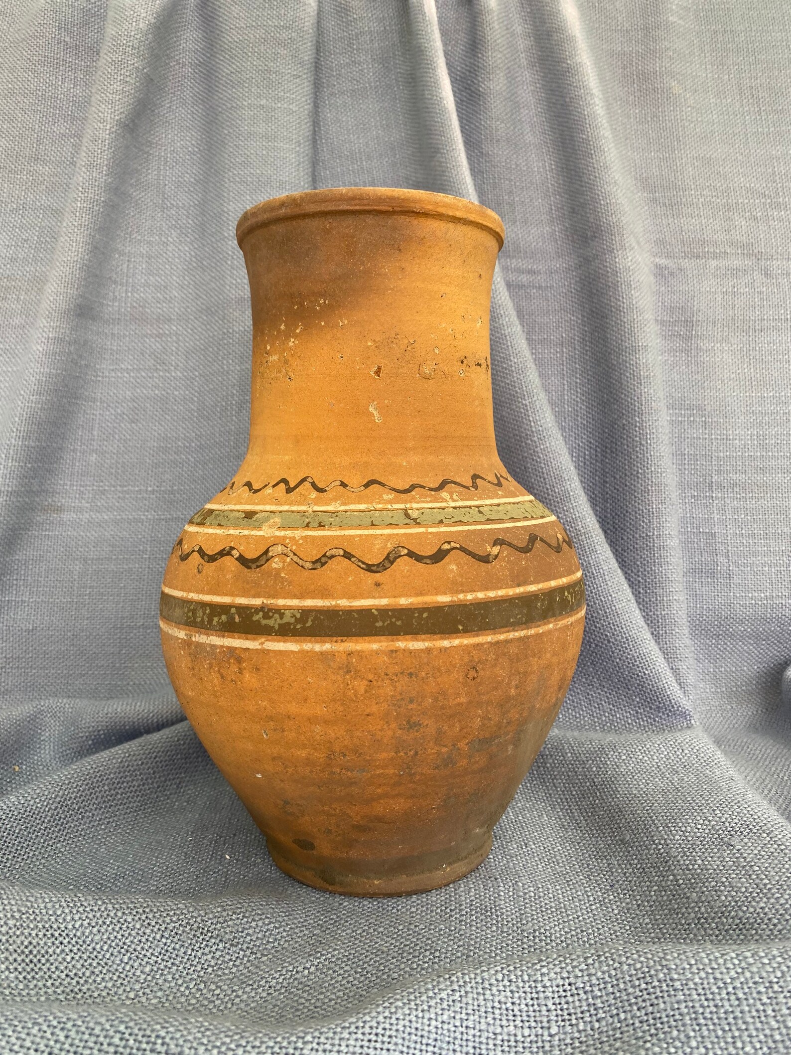 Vintage clay vessel, Antique clay pot, Rustic ceramic bowl, Ceramic jug ...