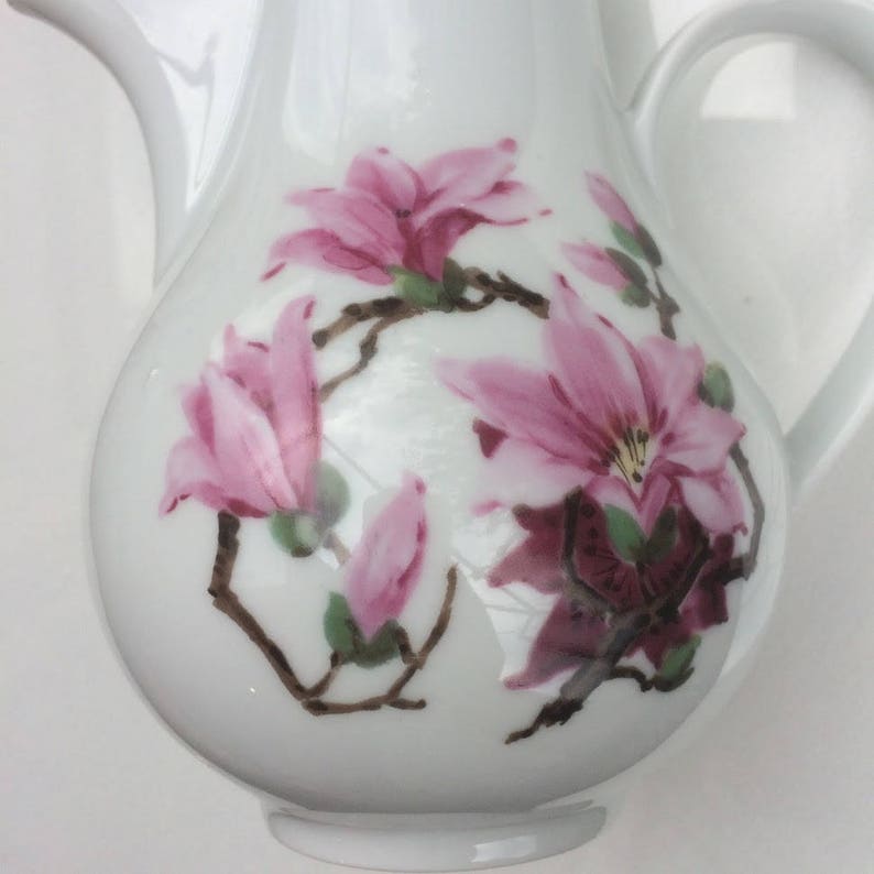 Vintage Porcelain Set Magnolia Tea or Coffee Set for One Person Teapot ...