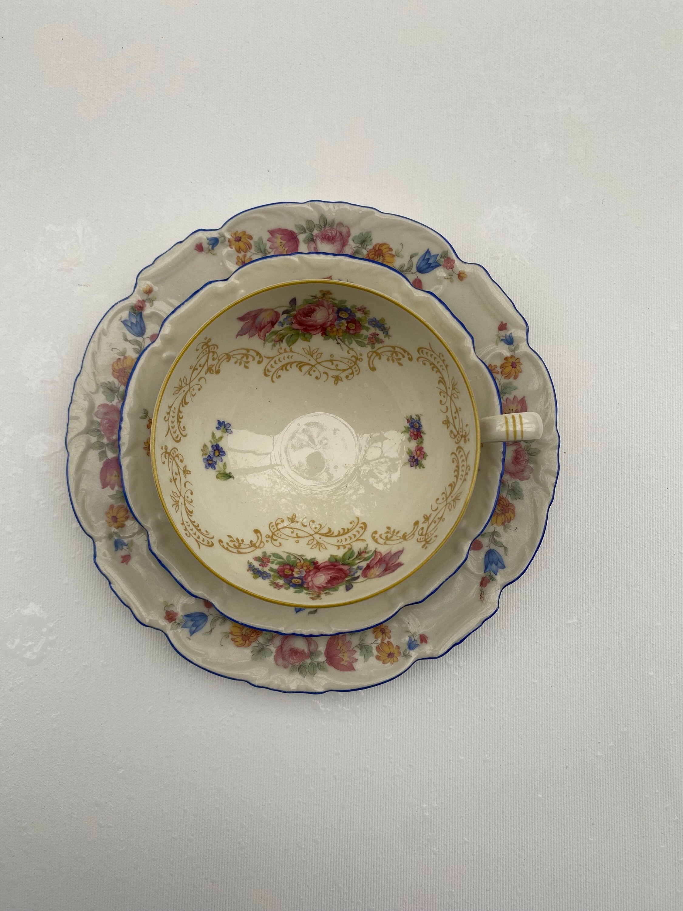 Ancient Tea Set 70s Vintage Tea Cup Ivory With Gold Porcelain - Etsy