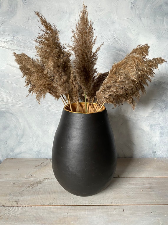 Big black matte Crock Pot Primitive Stoneware antique | Etsy