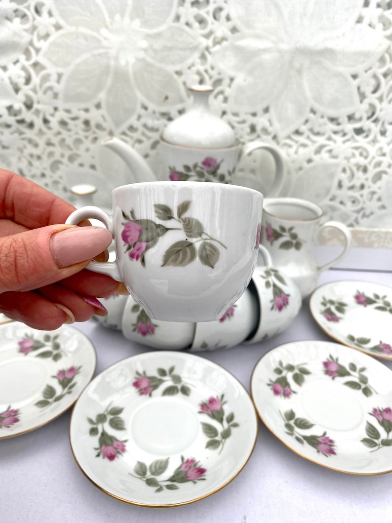 Vintage Coffee Set White Set Coffee Cups and Saucers White - Etsy