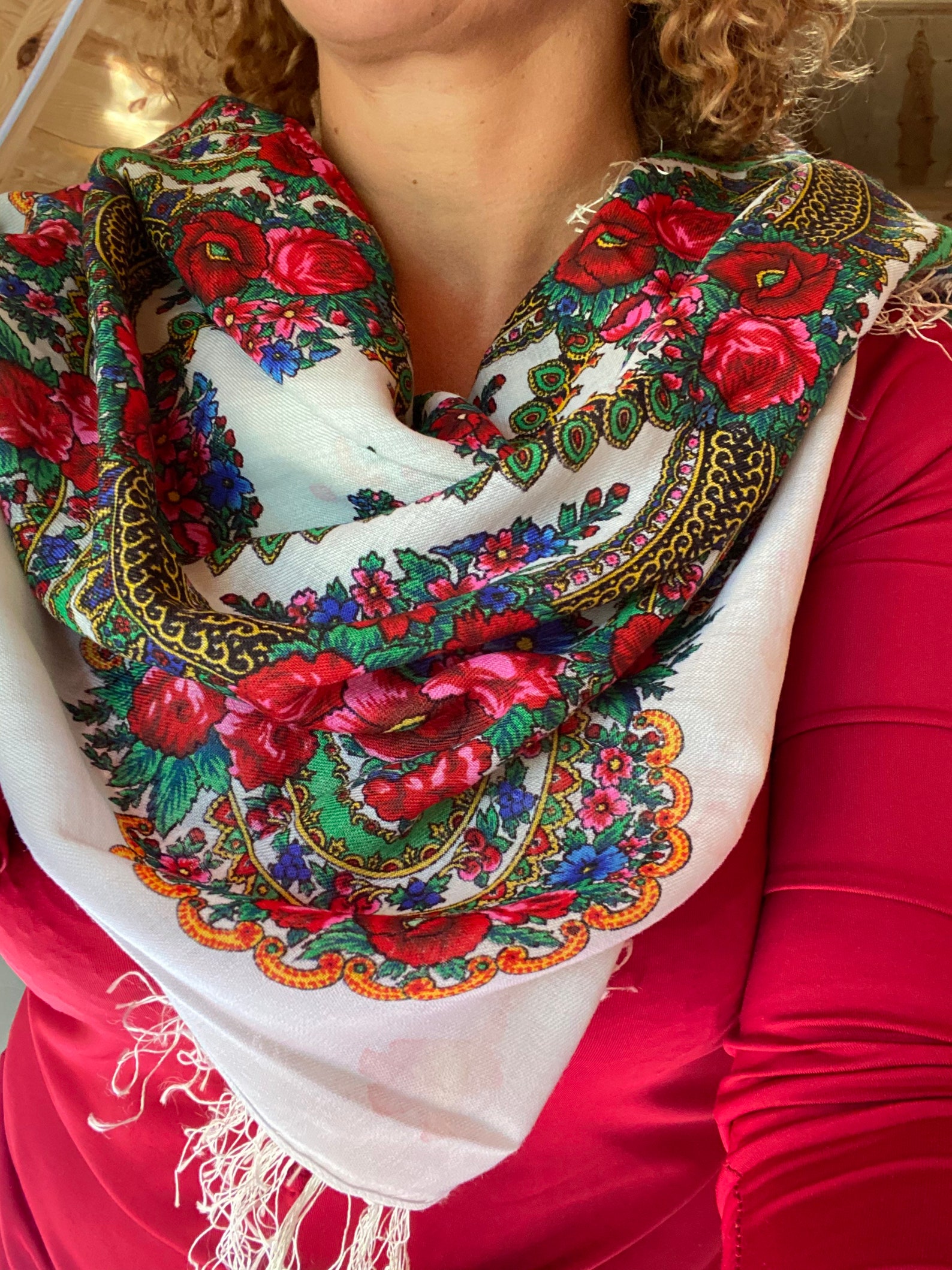 Retro Wool headscarf vintage Russian headscarf old-time | Etsy