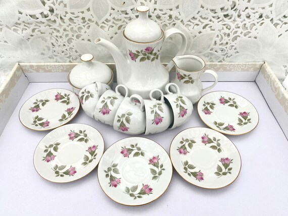 Vintage Coffee Set White Set Coffee Cups and Saucers White | Etsy