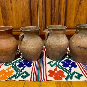 Old clay pots Rare primitive pottery vases Vintage style | Etsy