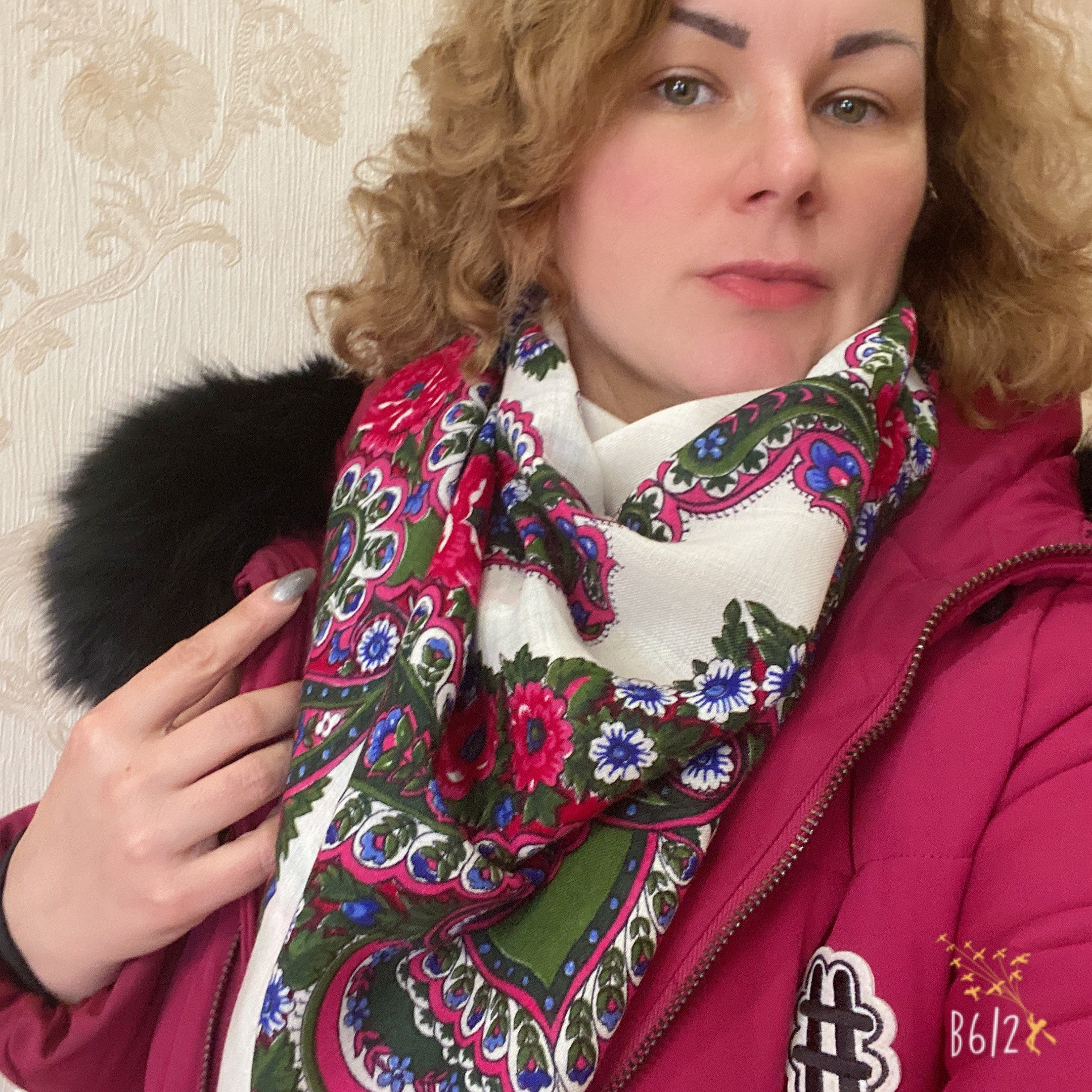 Big Retro Wool headscarf vintage Russian headscarf old-time | Etsy