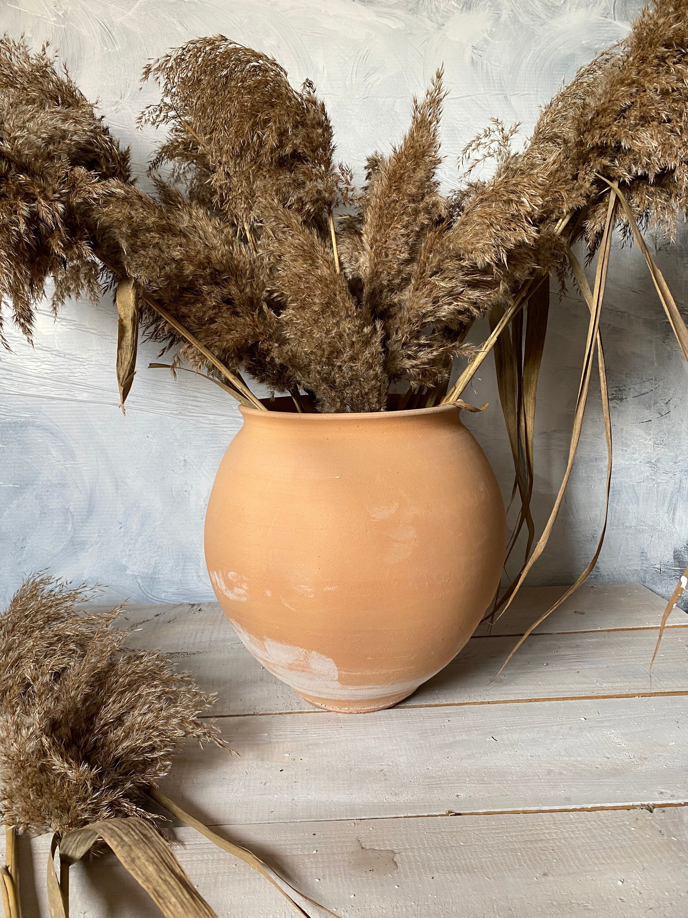 Large Terracotta Pottery, Big Stoneware Pot, Crock Primitive, Big Floor ...